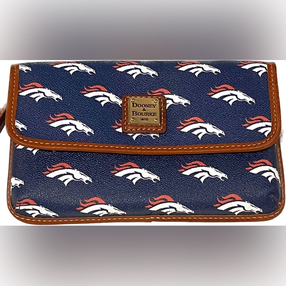 Dooney & Bourke | Bags | Nwt Dooney Bourke Nfl Denver Broncos Wristlet ...